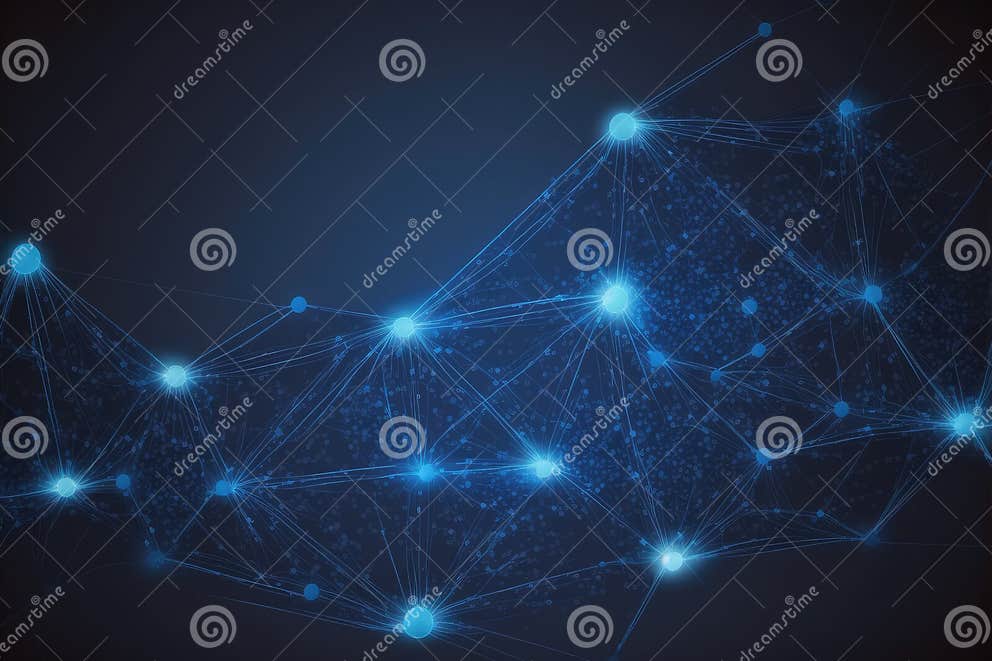 Blue Technology Abstract Background of Connection Network Stock ...