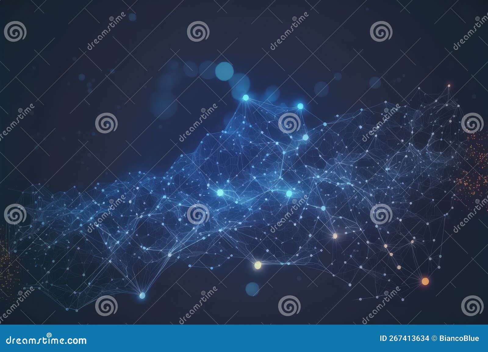 Blue Technology Abstract Background of Connection Network Stock ...