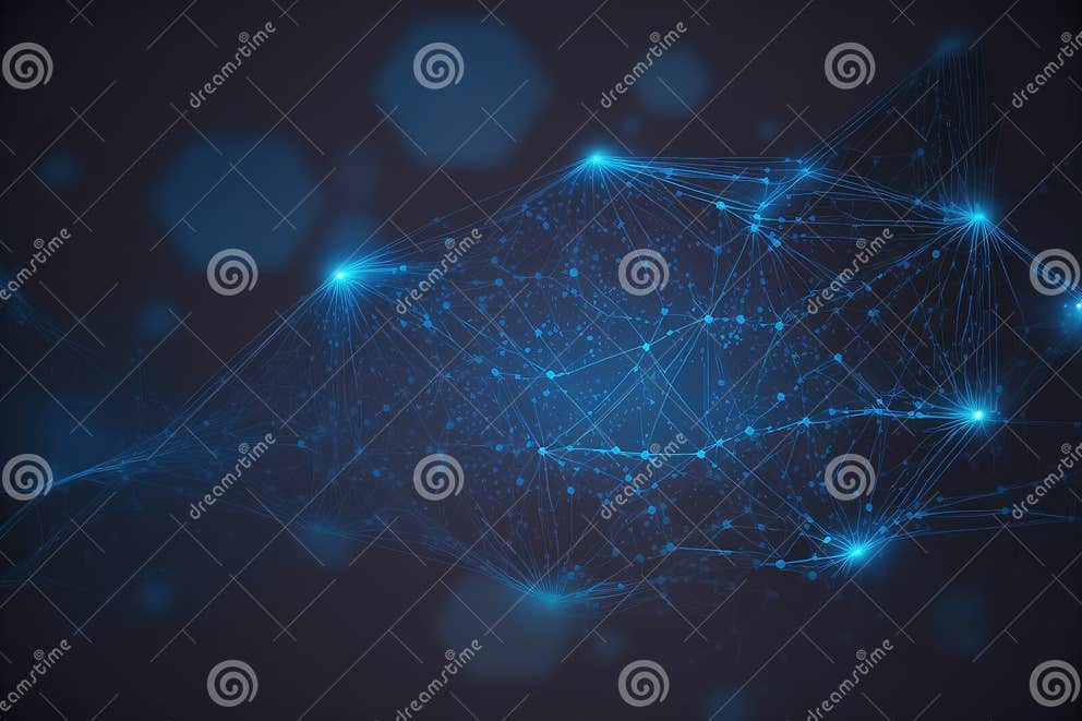 Blue Technology Abstract Background of Connection Network Stock ...
