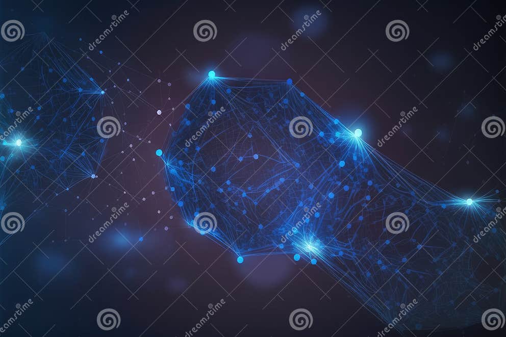 Blue Technology Abstract Background of Connection Network Stock ...