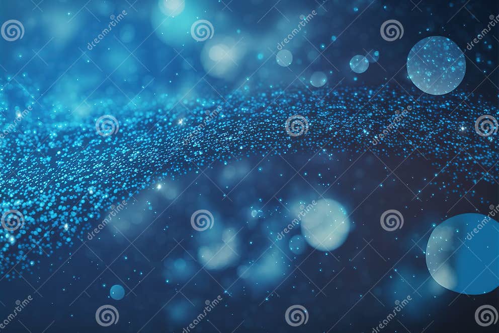 Blue Technology Abstract Background with Floating 3D Particles Texture ...