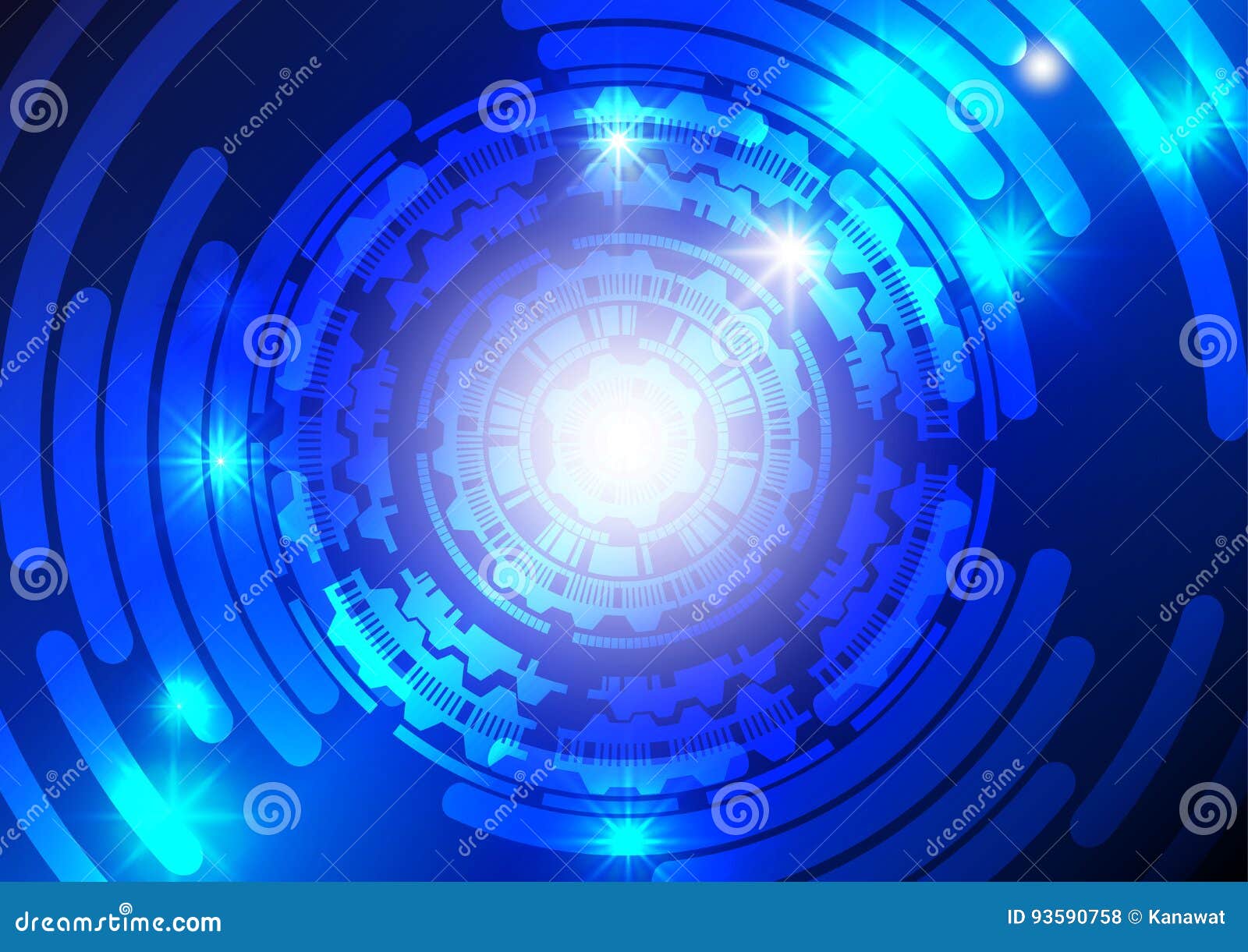 Blue Technology Abstract Vector Background Stock Vector - Illustration ...