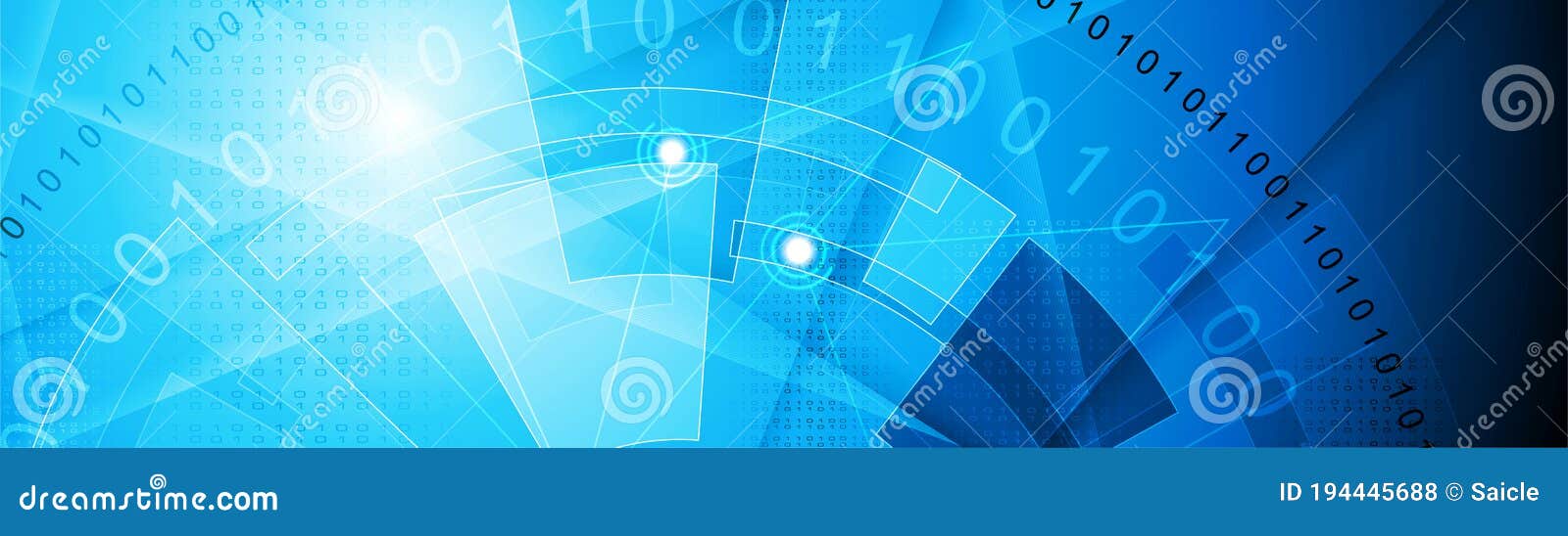 Blue Technology Abstract Vector Banner Stock Vector - Illustration of ...