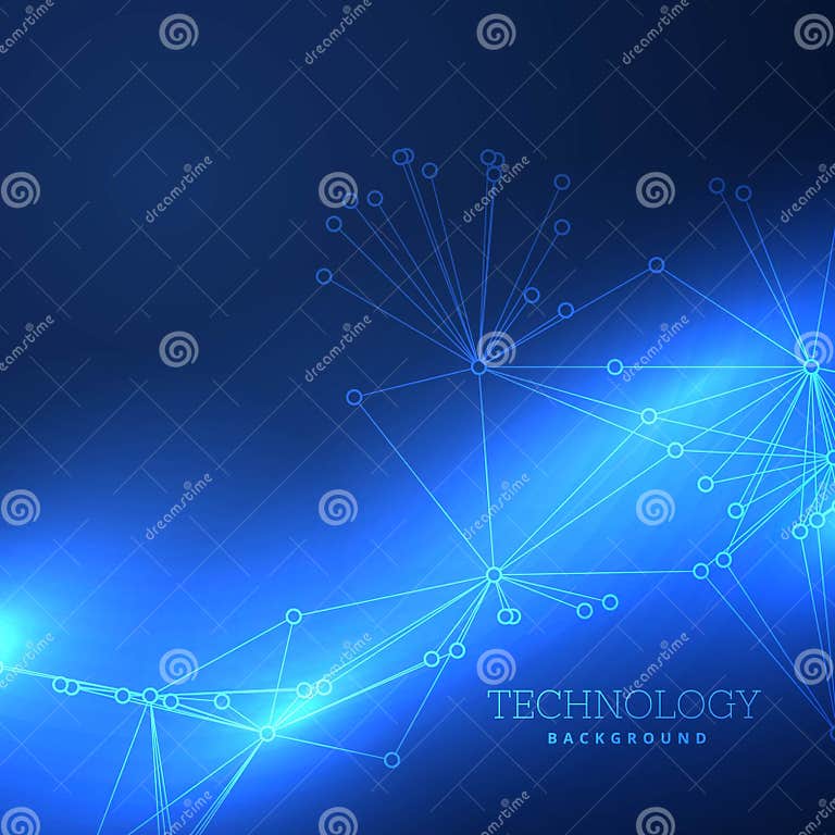 Blue Technology Background Design Stock Vector - Illustration of ...