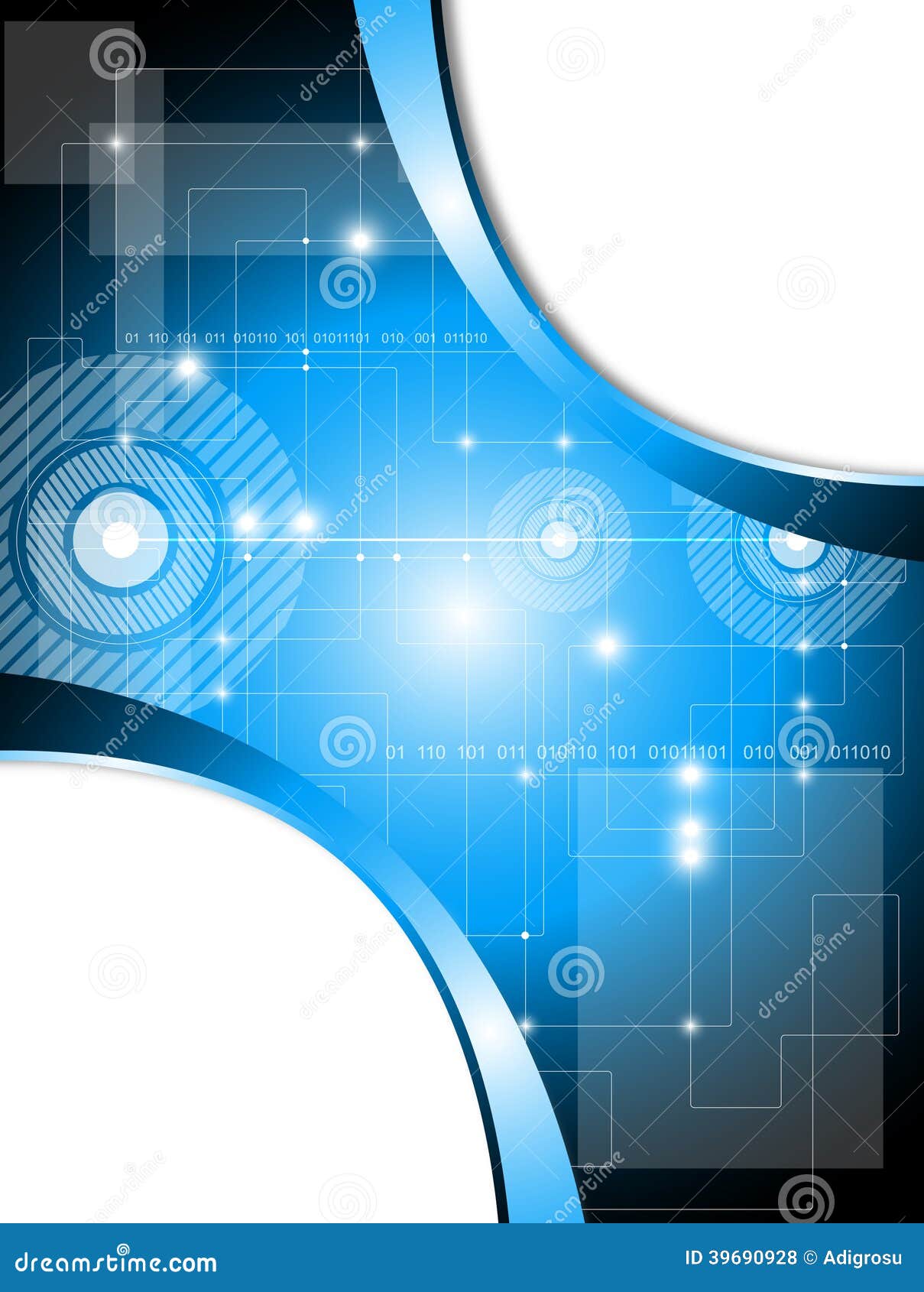 Blue technology background stock illustration. Illustration of hitech ...