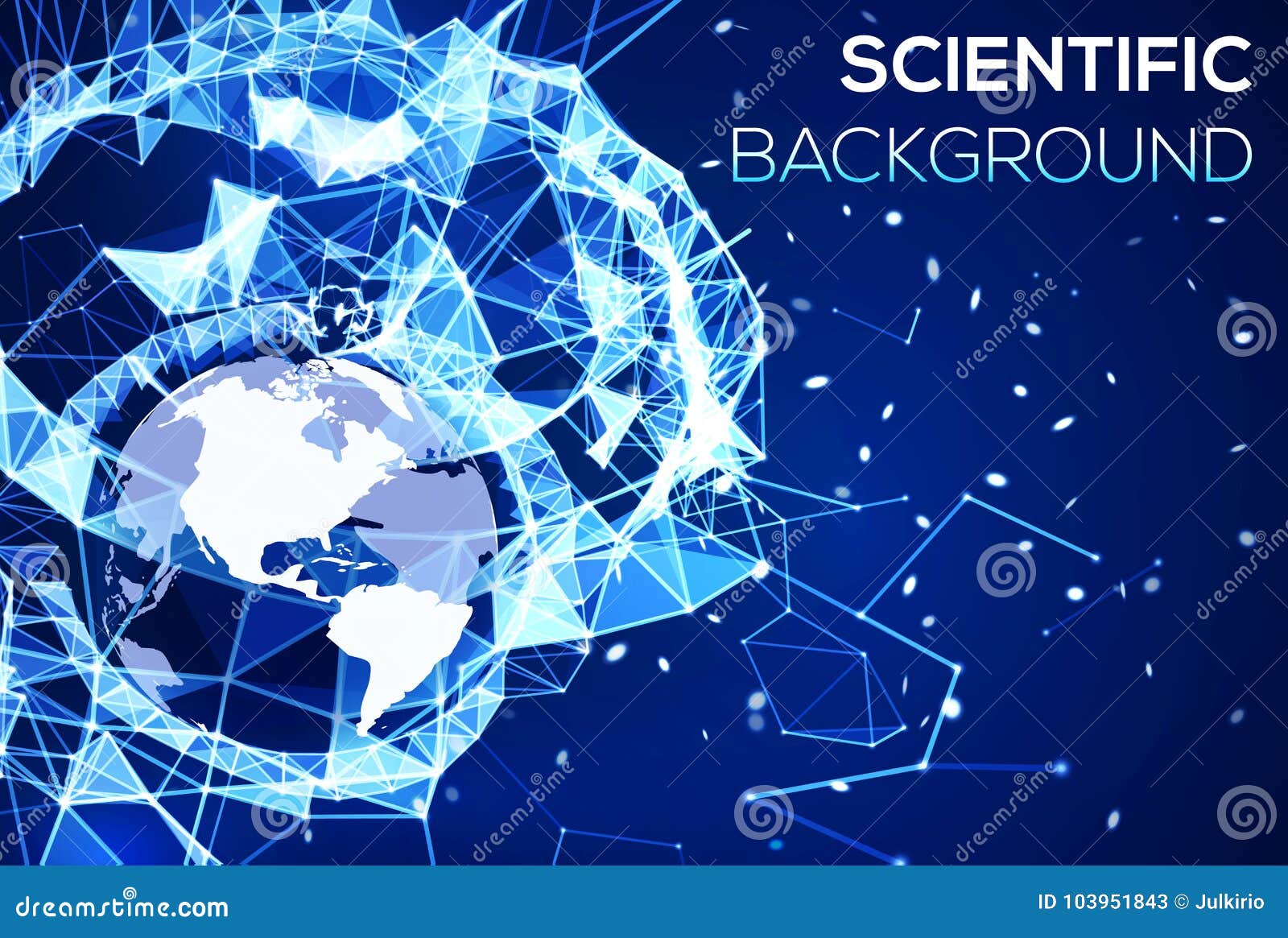 Blue Technology Background. Geography Concept. Glowing Blue Plexus ...