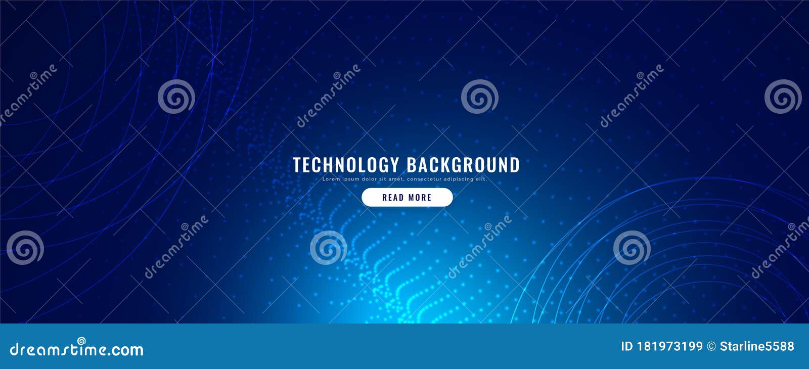 Blue Technology Banner with Particles Effect Stock Vector ...