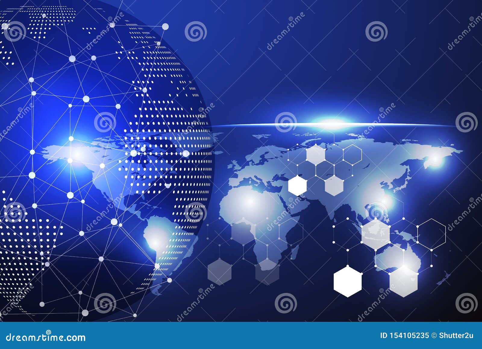 Blue Technology Circle and Computer Science Abstract Background with ...