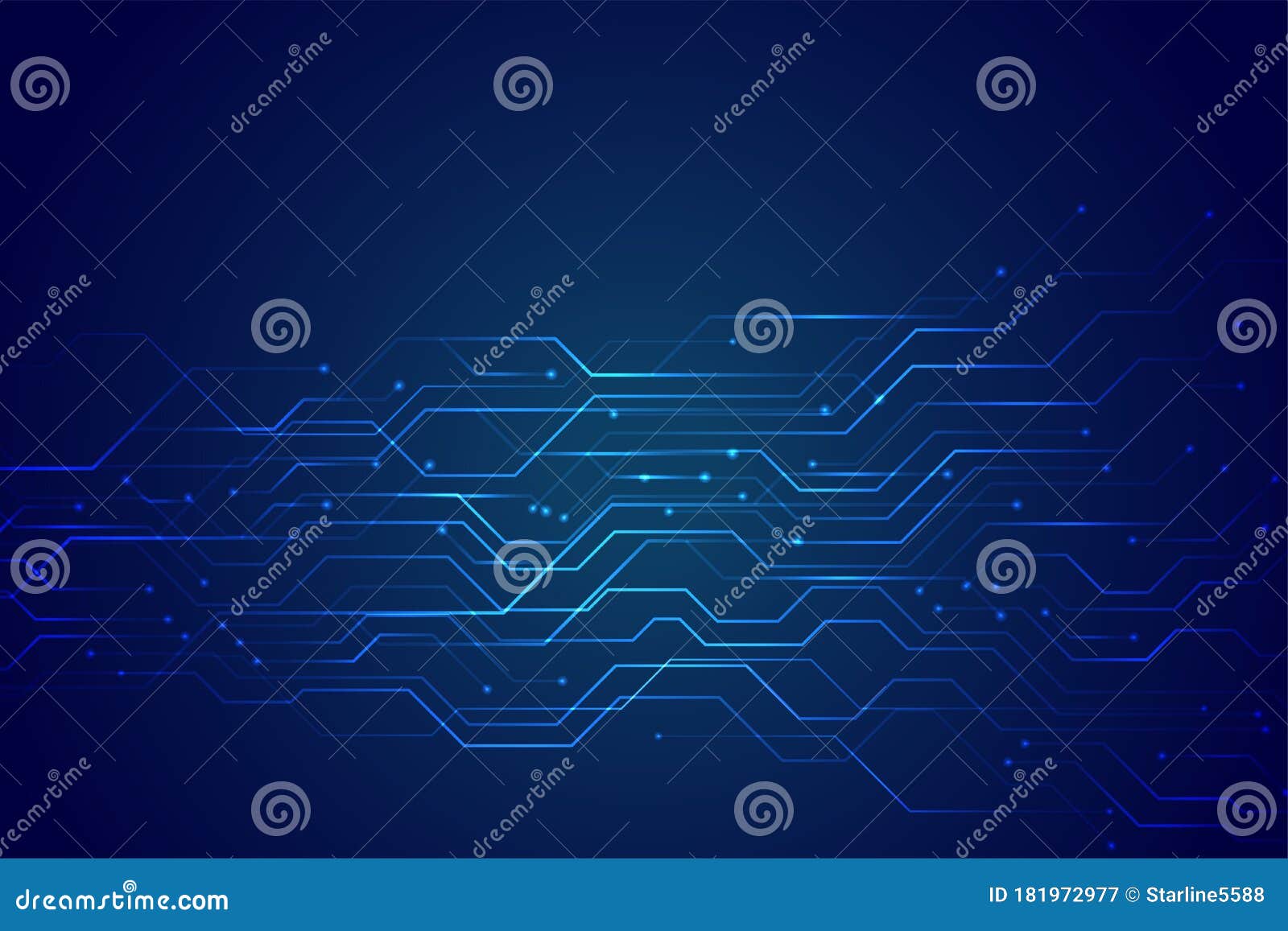 Blue Technology Circuit Diagram with Glowing Line Lights Stock Vector ...