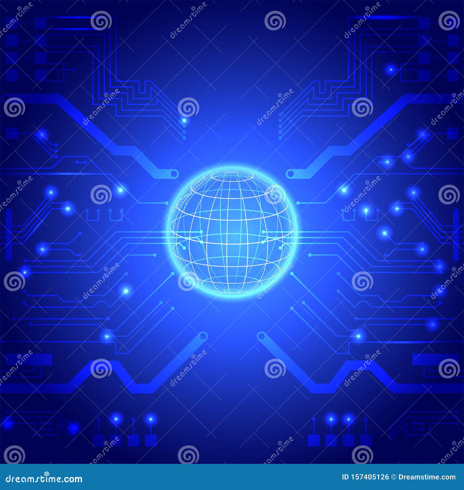 Blue technology background stock vector. Illustration of computer ...