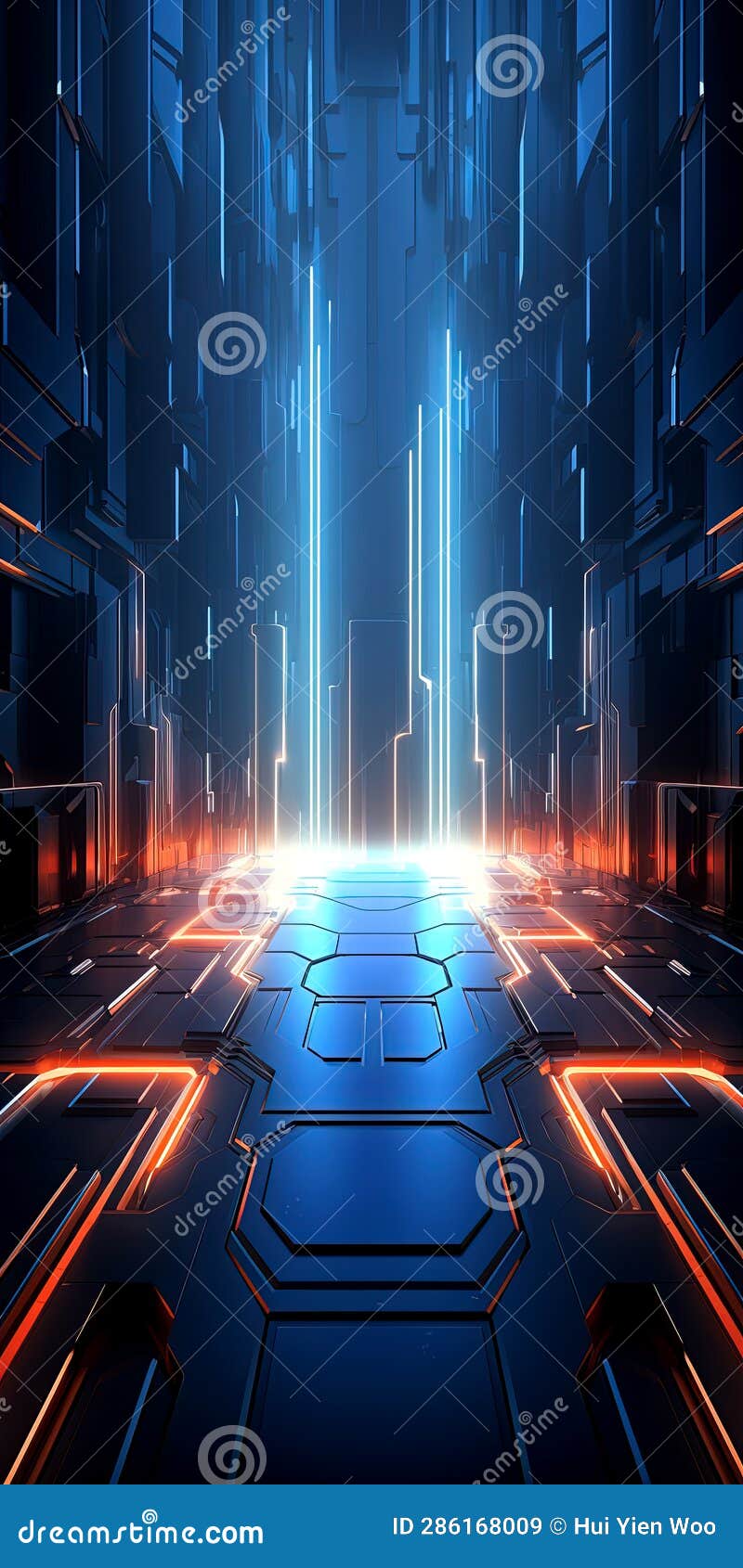 Blue Technology Futuristic 3 Dimension Space Background Stock ...