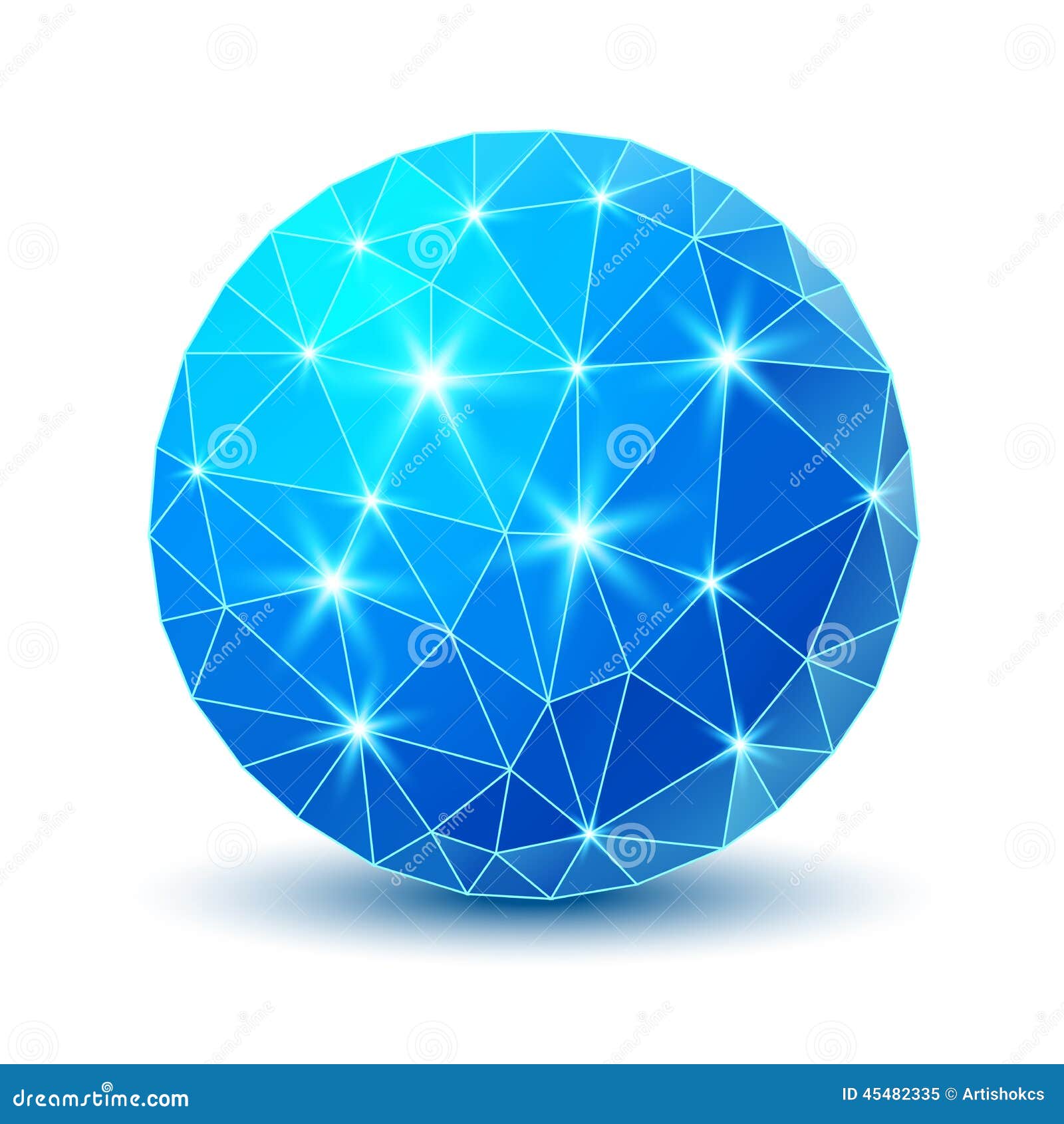 Blue Technology Geometric Ball. Stock Vector - Illustration of element ...