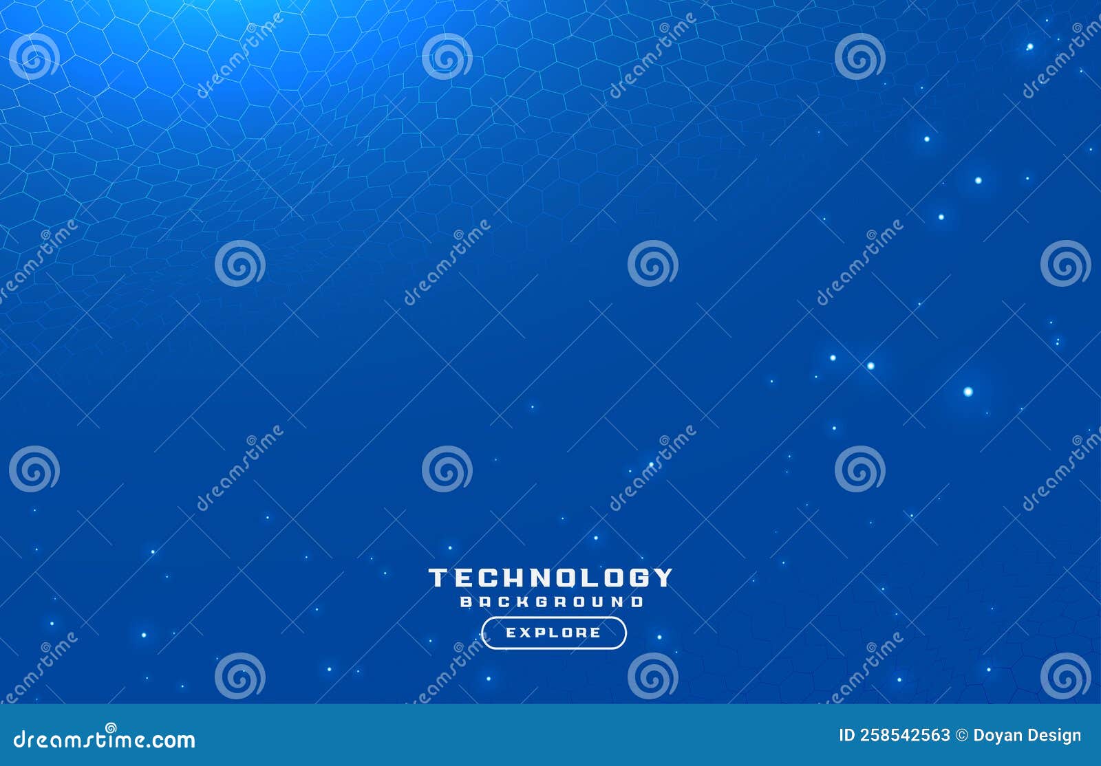 Blue Technology Hexagonal Background Stock Vector - Illustration of design, template: 258542563