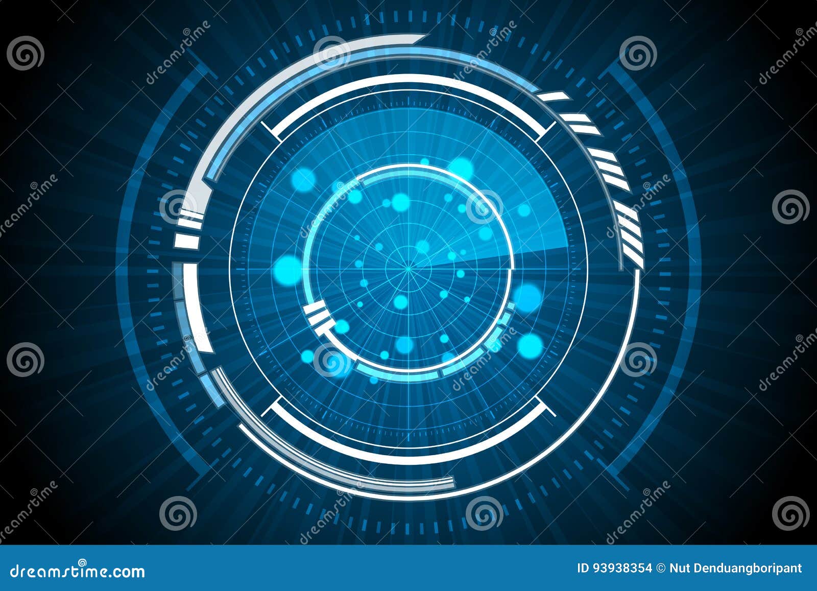 Blue Technology Inside Spaceship Radar Background Stock Vector ...