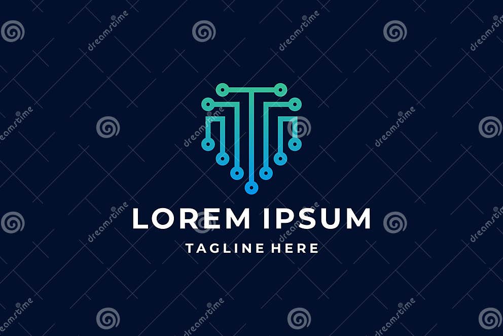 Blue Technology Logo Concept Stock Vector - Illustration of emblem ...