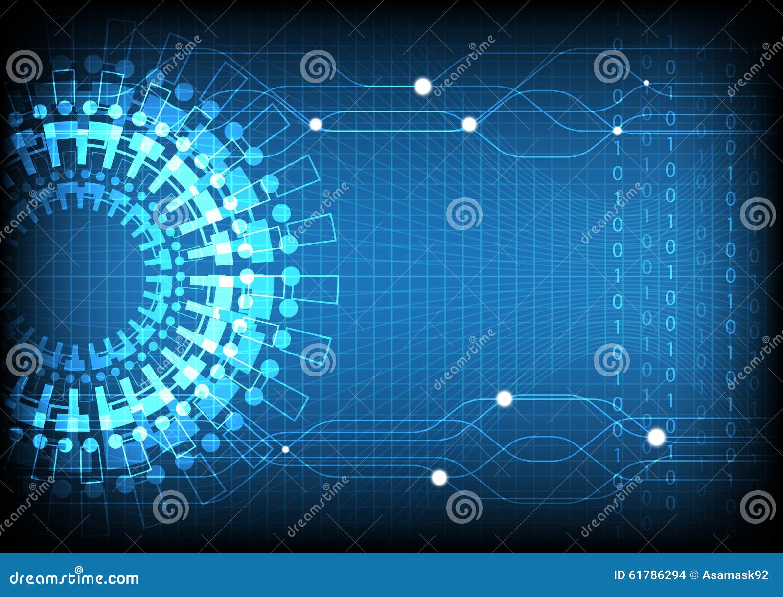 Blue Technology Number Background Stock Vector - Illustration of night ...
