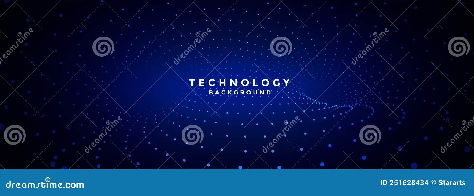 Blue Technology Particles Banner Design Stock Vector - Illustration of ...