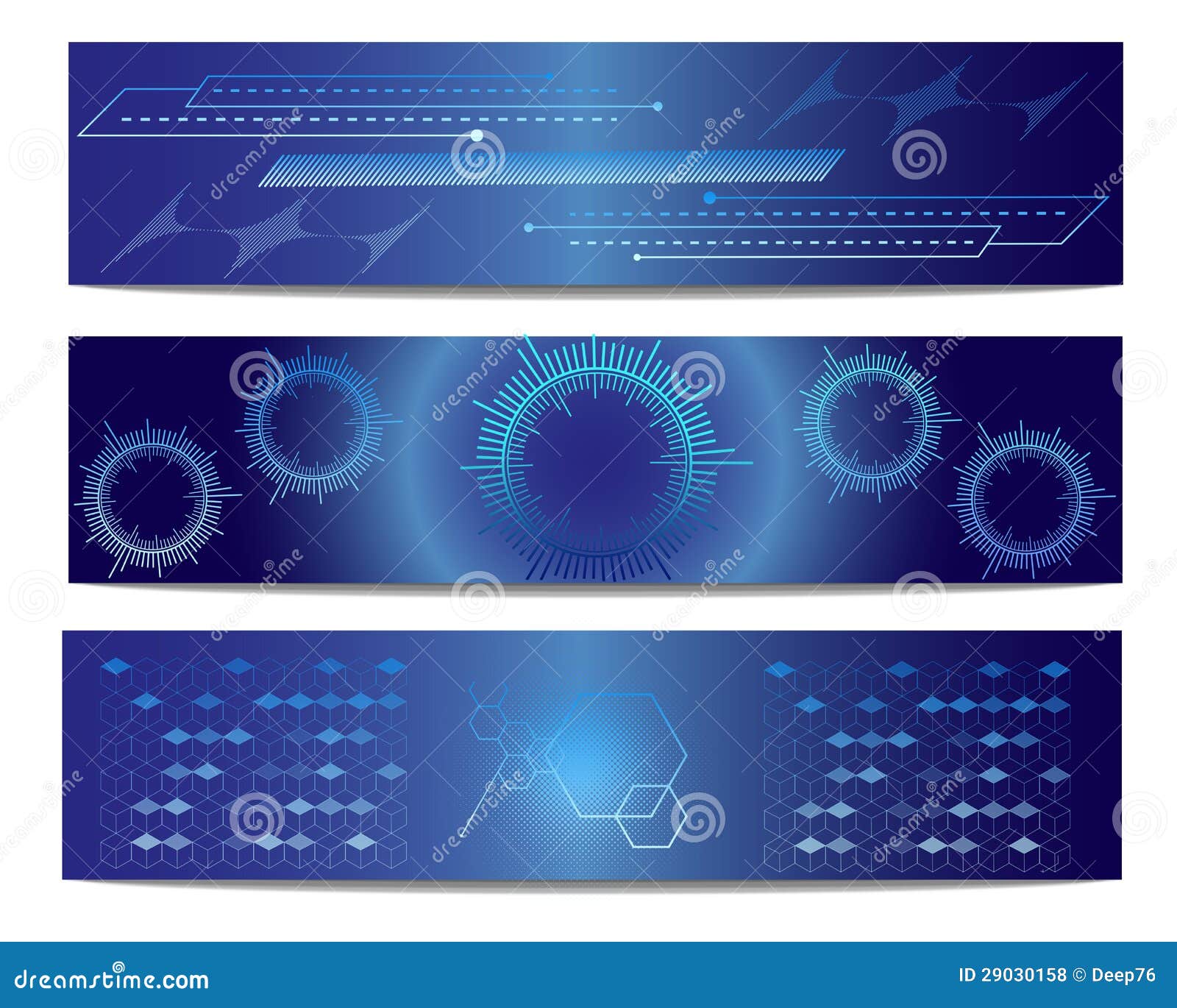 Blue Technology Vector Banner Stock Illustration - Illustration of ...