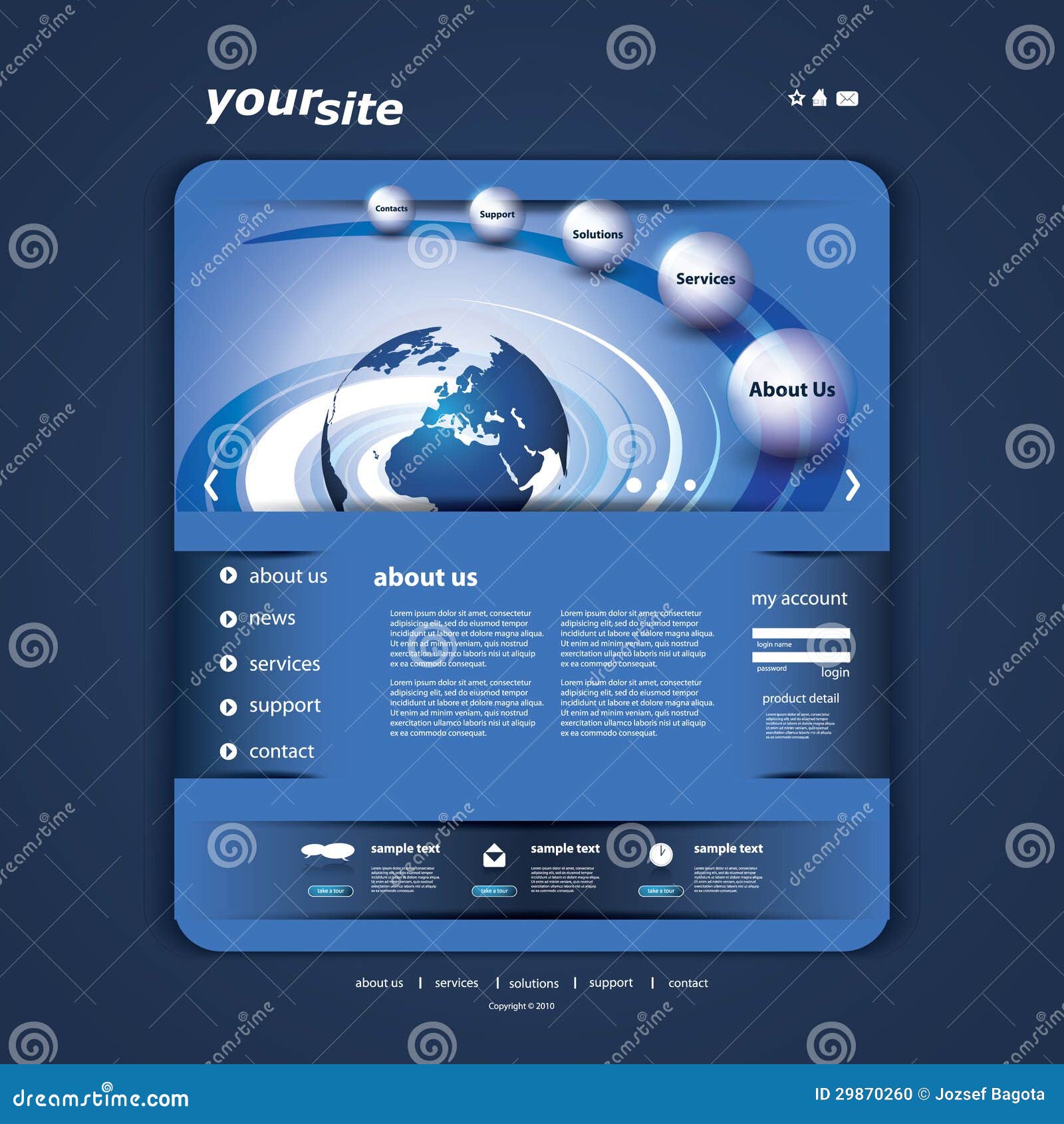 Website Template stock vector. Illustration of earth - 29870260