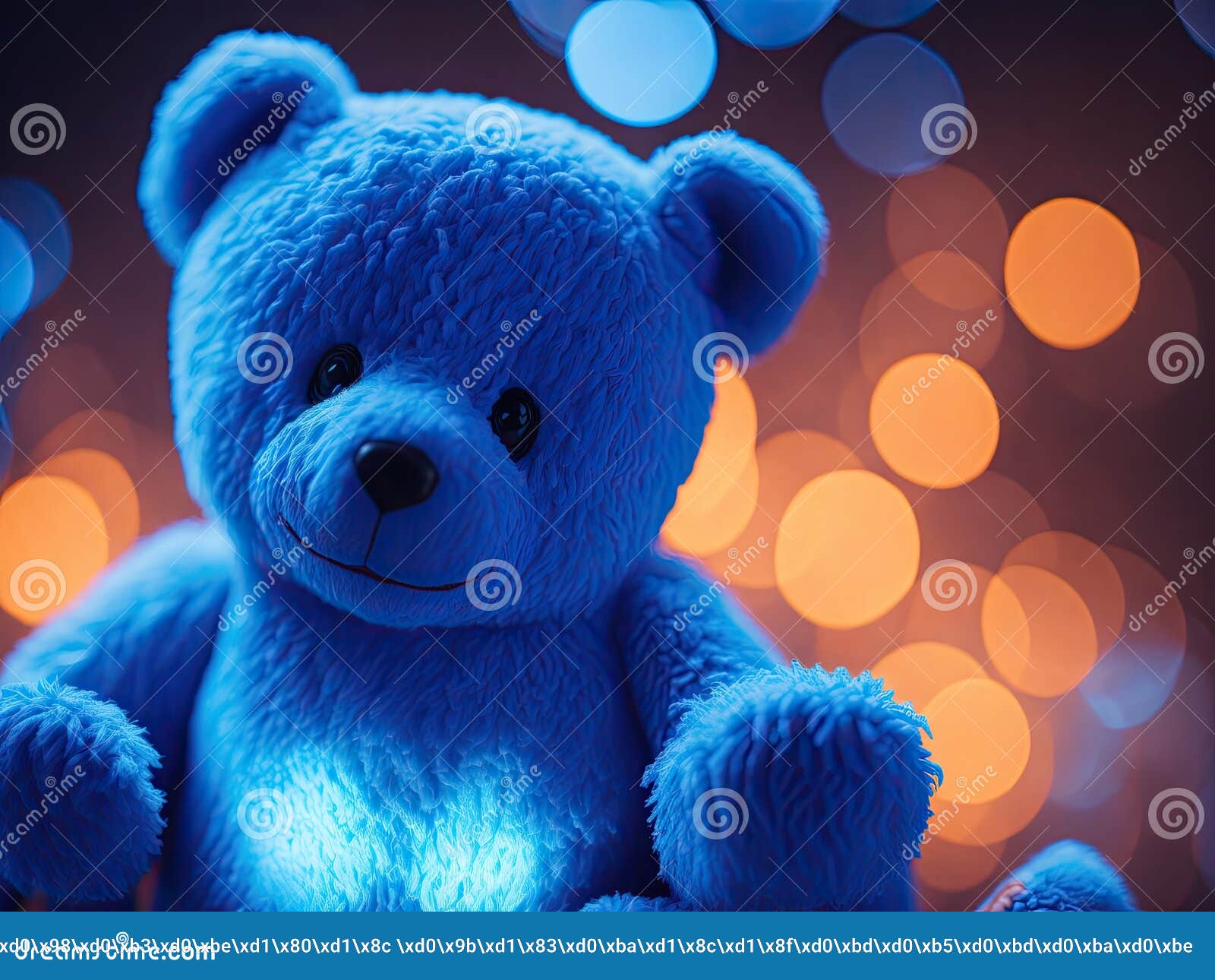 Blue Teddy Bear Bright Saturation Bokeh Lense. Ai Generative Stock ...