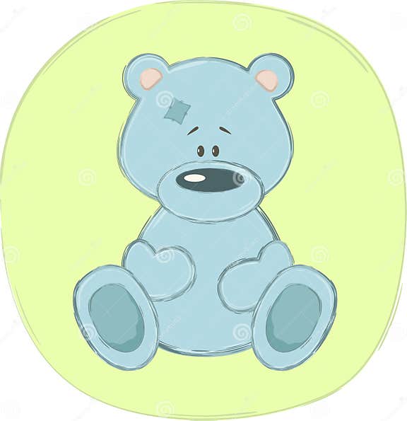 Blue teddy bear (sticker) stock vector. Illustration of gift - 21043611