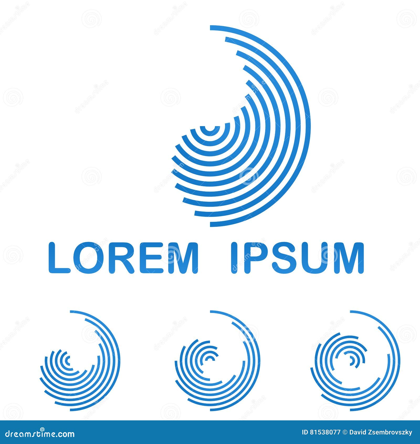 Blue Telecommunication Logo Design Icon Set Stock Vector - Illustration ...