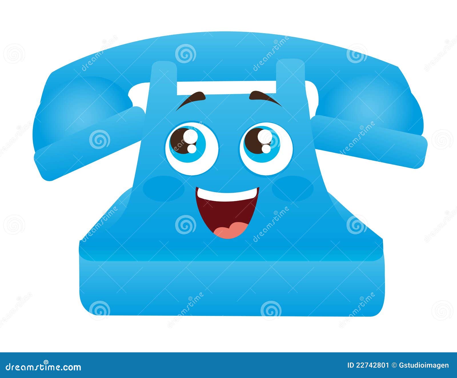 Blue telephone cartoon stock vector. Illustration of fashioned - 22742801