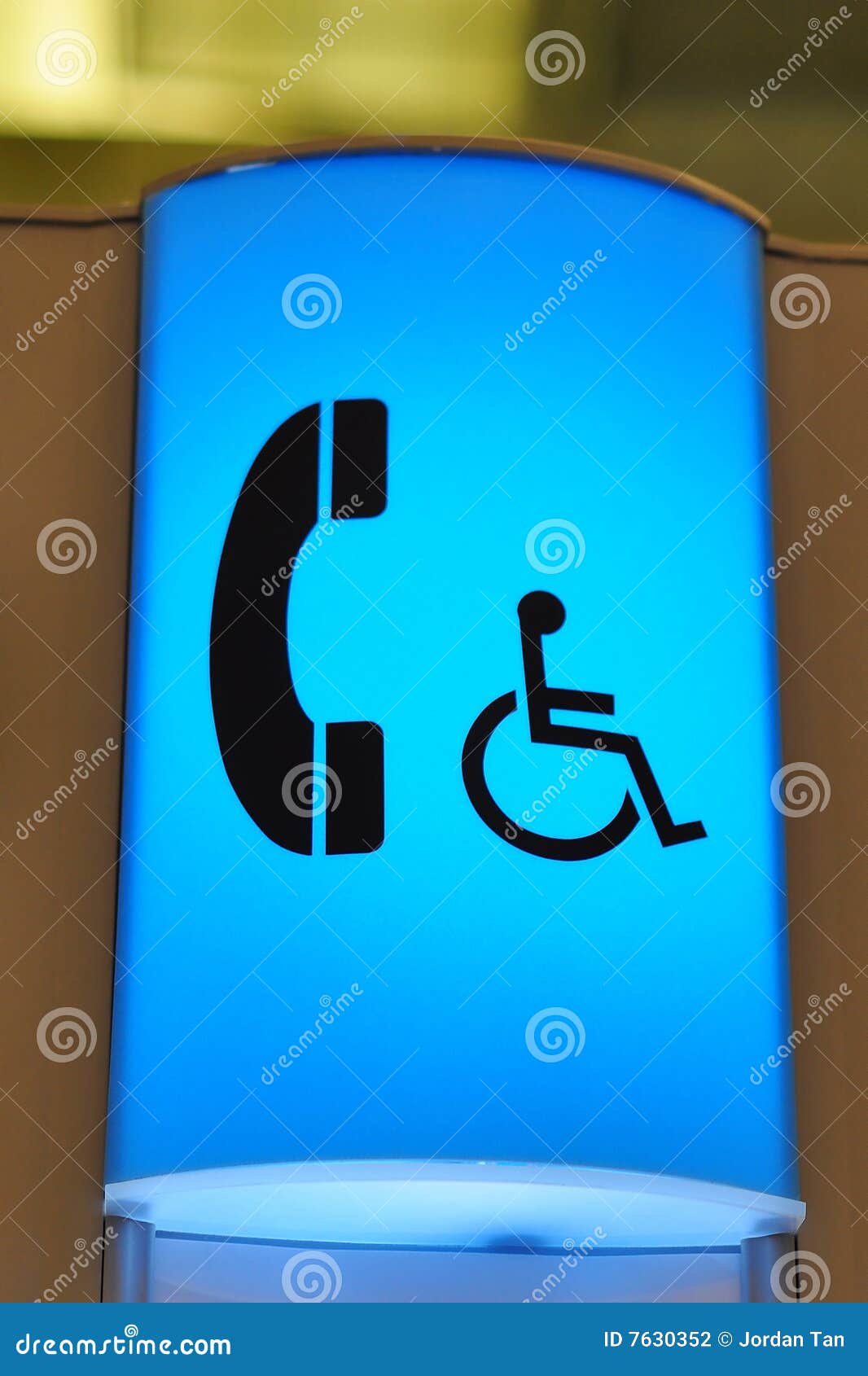 Blue Telephone for Handicap Sign Stock Photo - Image of talk, info: 7630352