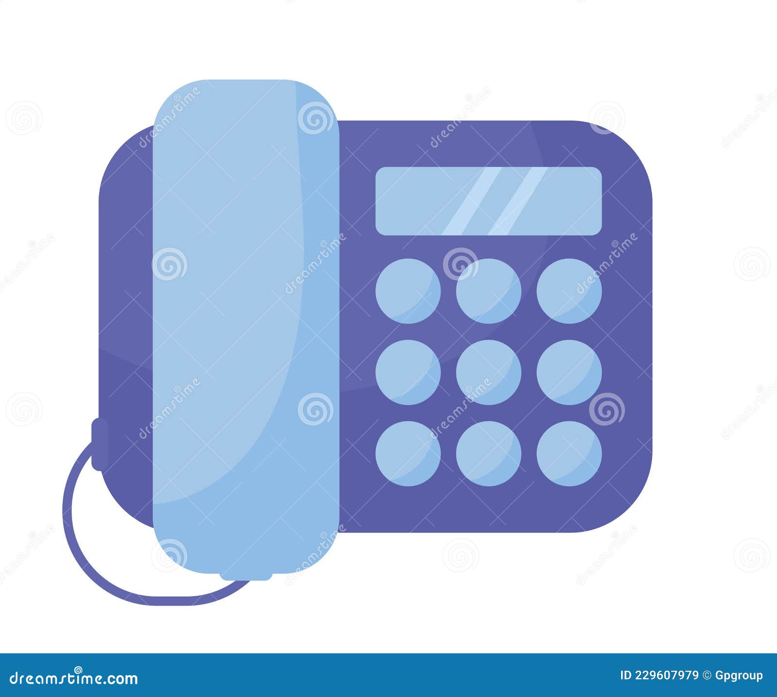 Blue Telephone Illustration Stock Illustration - Illustration of retro ...