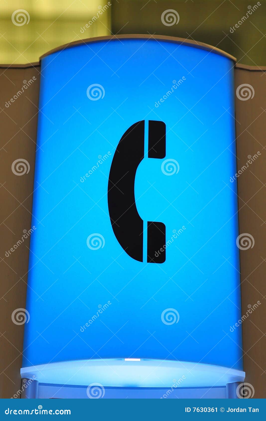 Blue telephone sign stock image. Image of airport, communication - 7630361