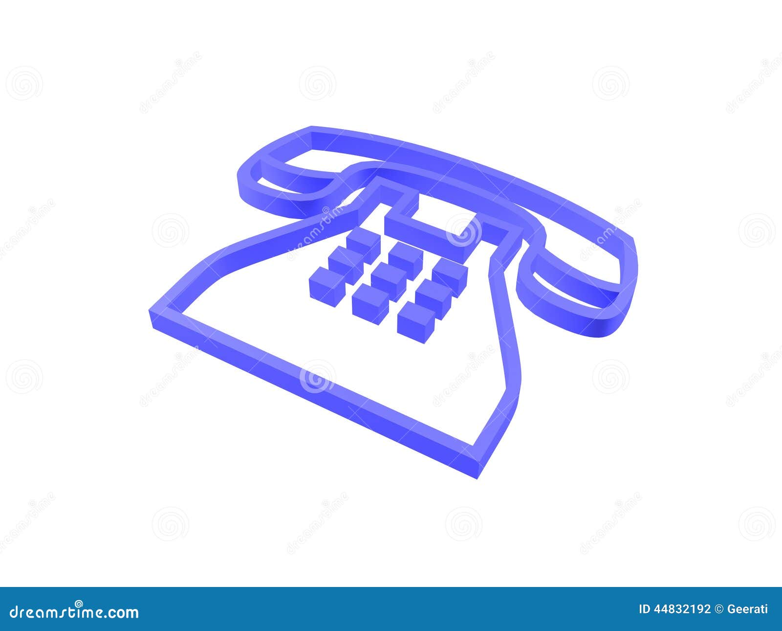 Blue Telephone Handset Icon Isolated On Transparent Background. Phone ...