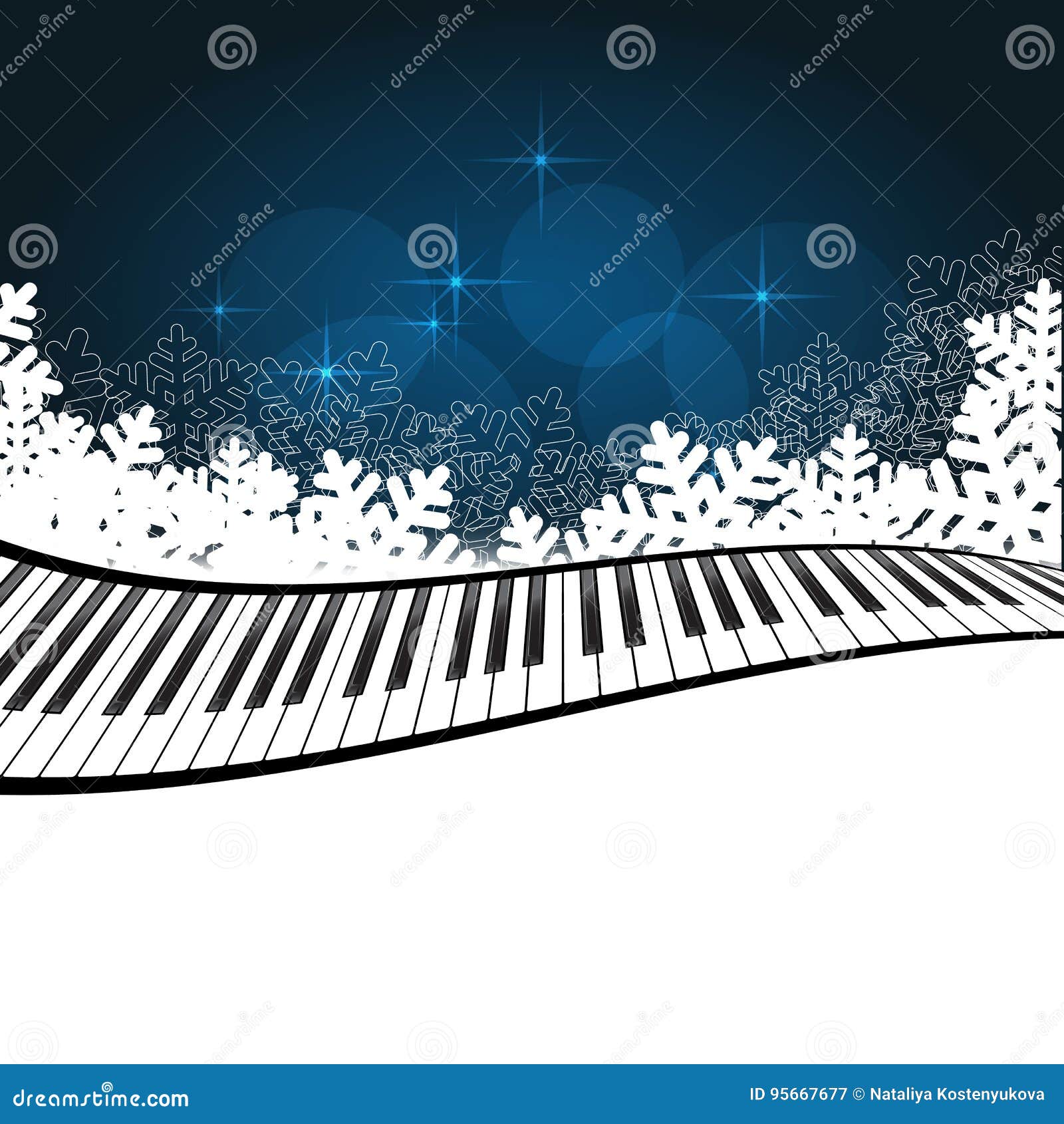 Blue template with piano stock vector. Illustration of color - 95667677