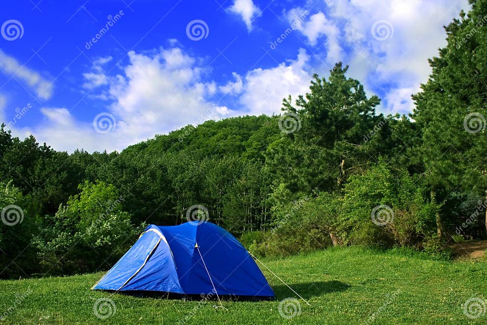 Blue tent stock image. Image of blue, remote, outdoors - 2546705