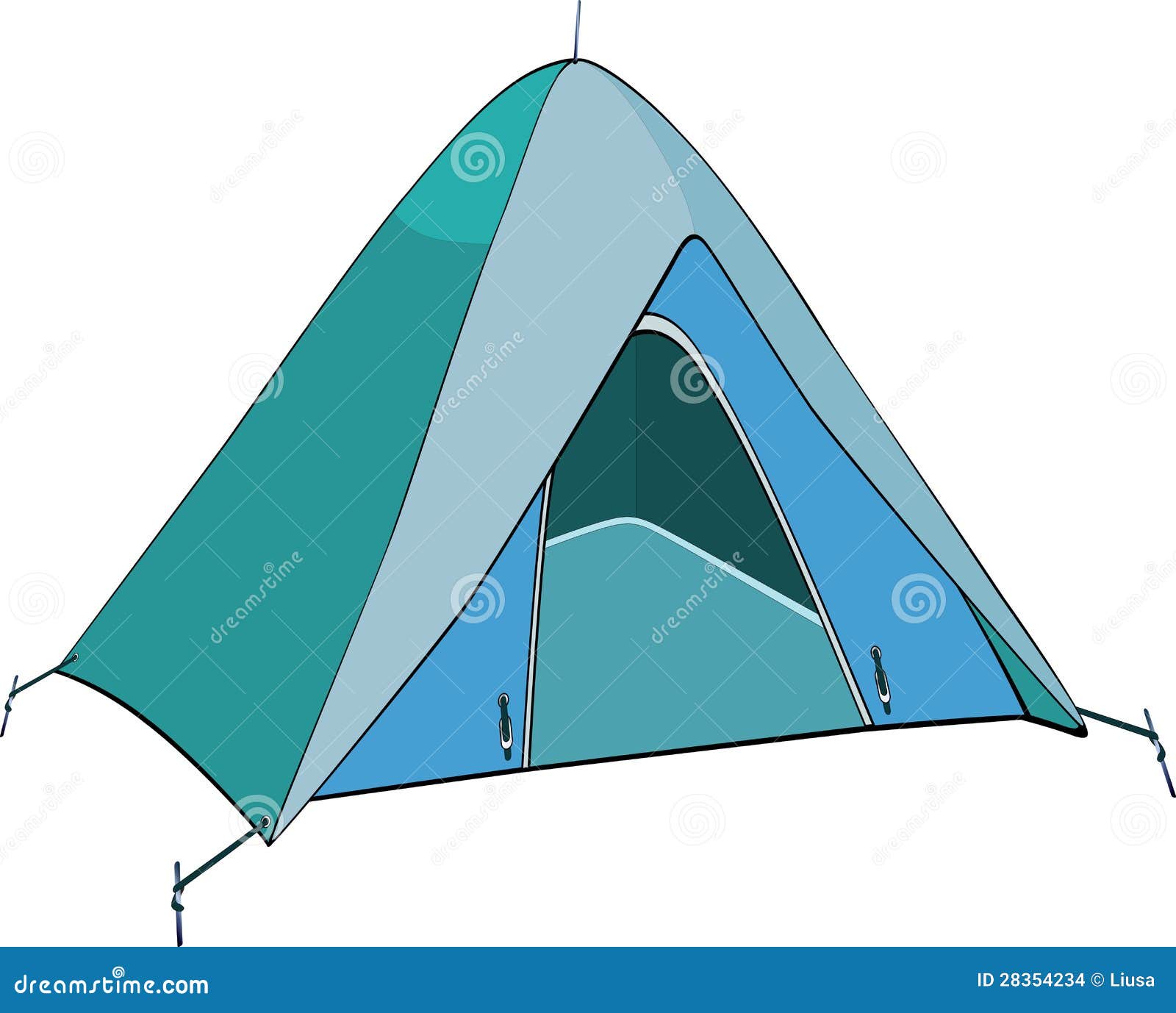 Blue tent stock vector. Illustration of canvas, house - 28354234