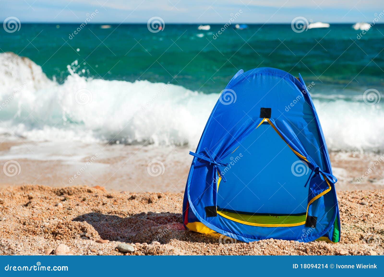 Blue tent at the beach stock photo. Image of beach, summer - 18094214