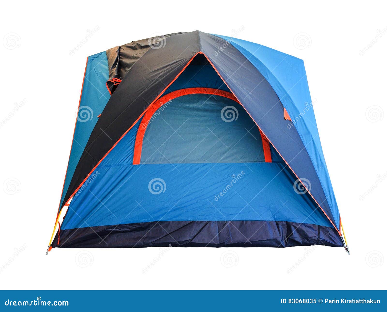Blue Tent Camping Isolated on White Stock Image - Image of tourism ...