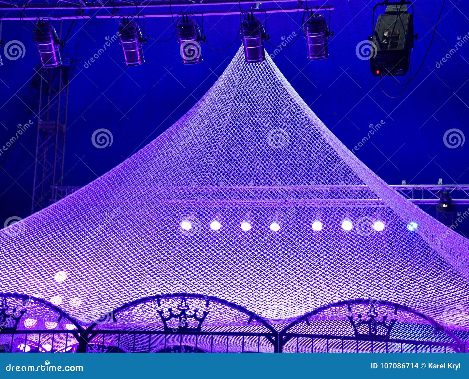 Reflector Lights on a Circus Ramp Stock Photo - Image of night, ramp ...