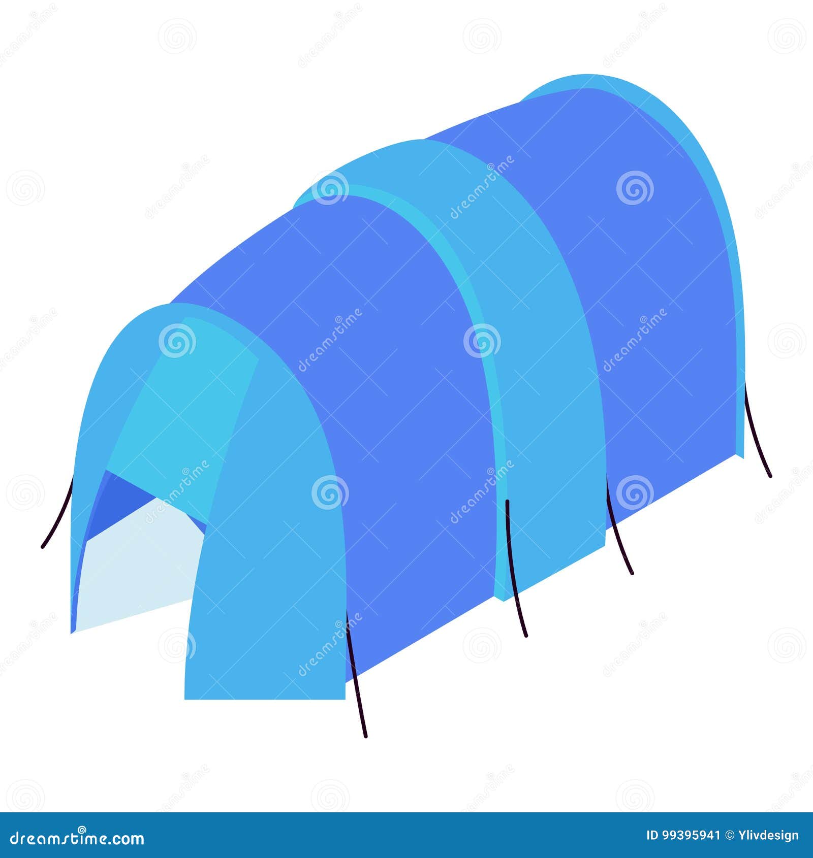 Blue Tent Icon, Isometric 3d Style Stock Vector - Illustration of ...