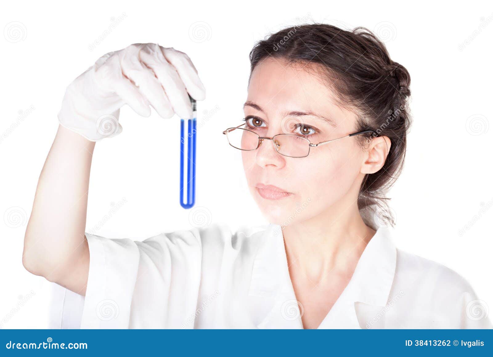Blue test sample stock photo. Image of nurse, chemist - 38413262