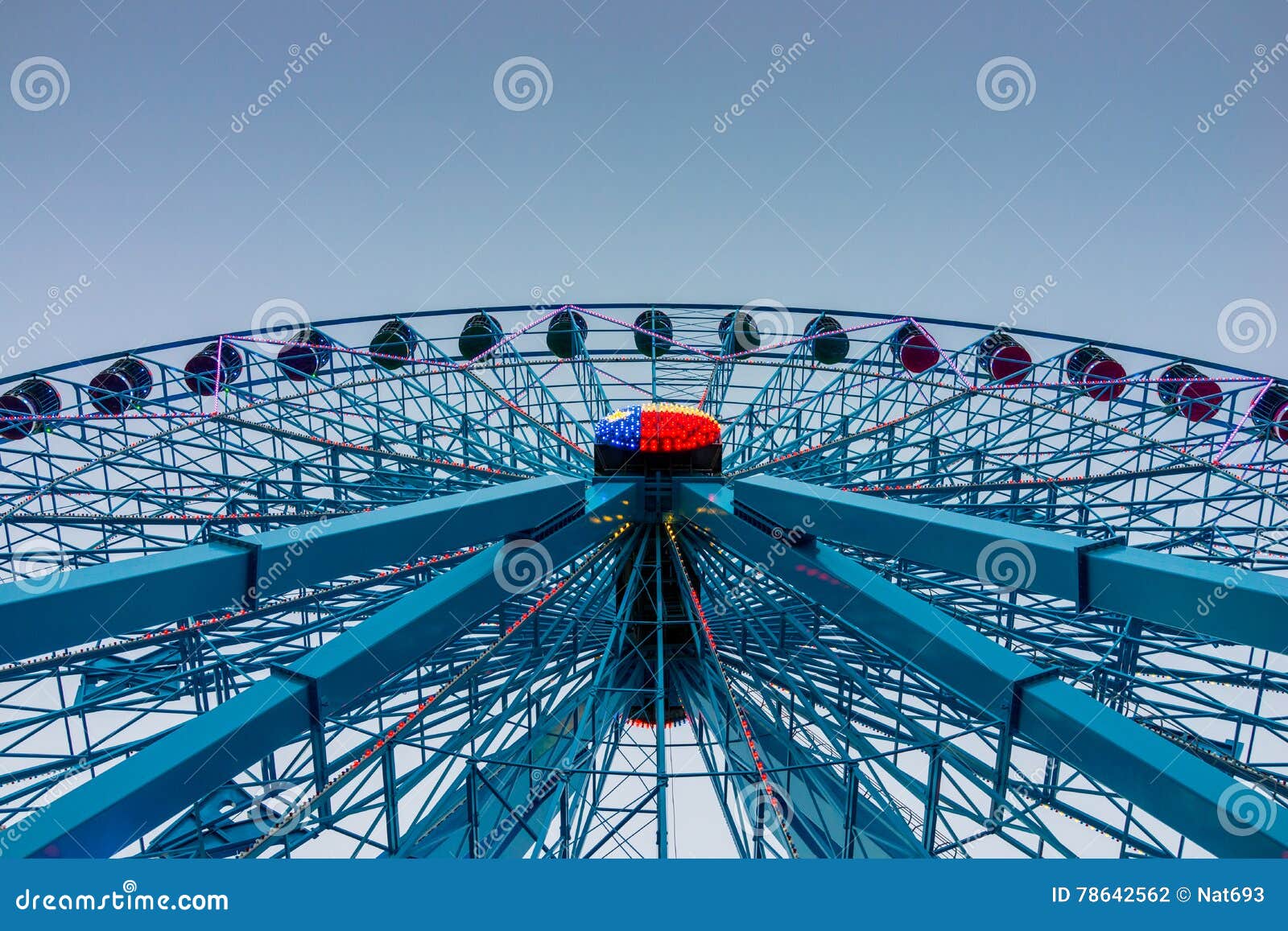 Blue Texas Ferris Wheel with Blue Sky Stock Photo - Image of ferris ...