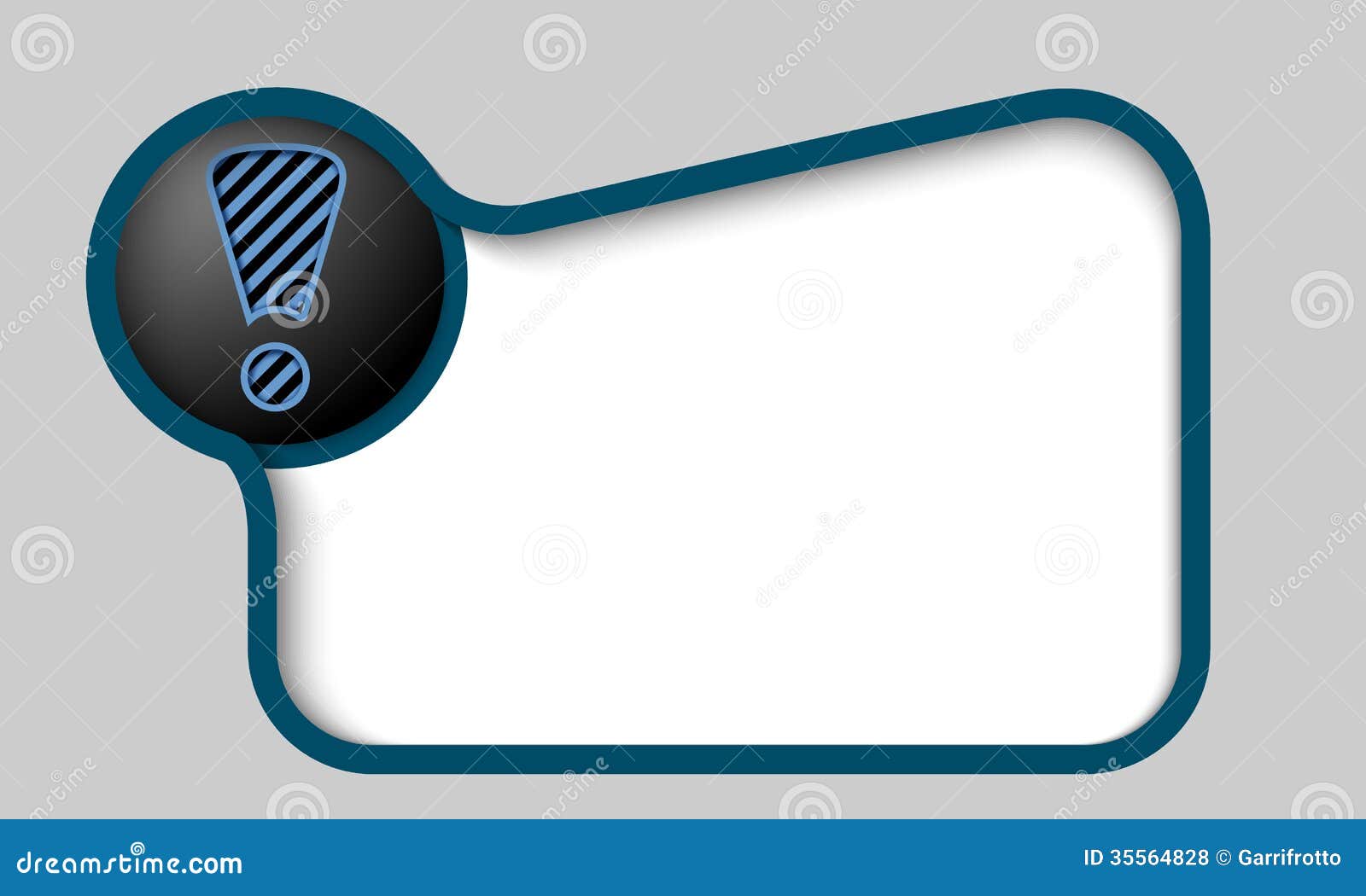 Blue Text Box For Any Text With Exclamation Mark Stock Vector ...