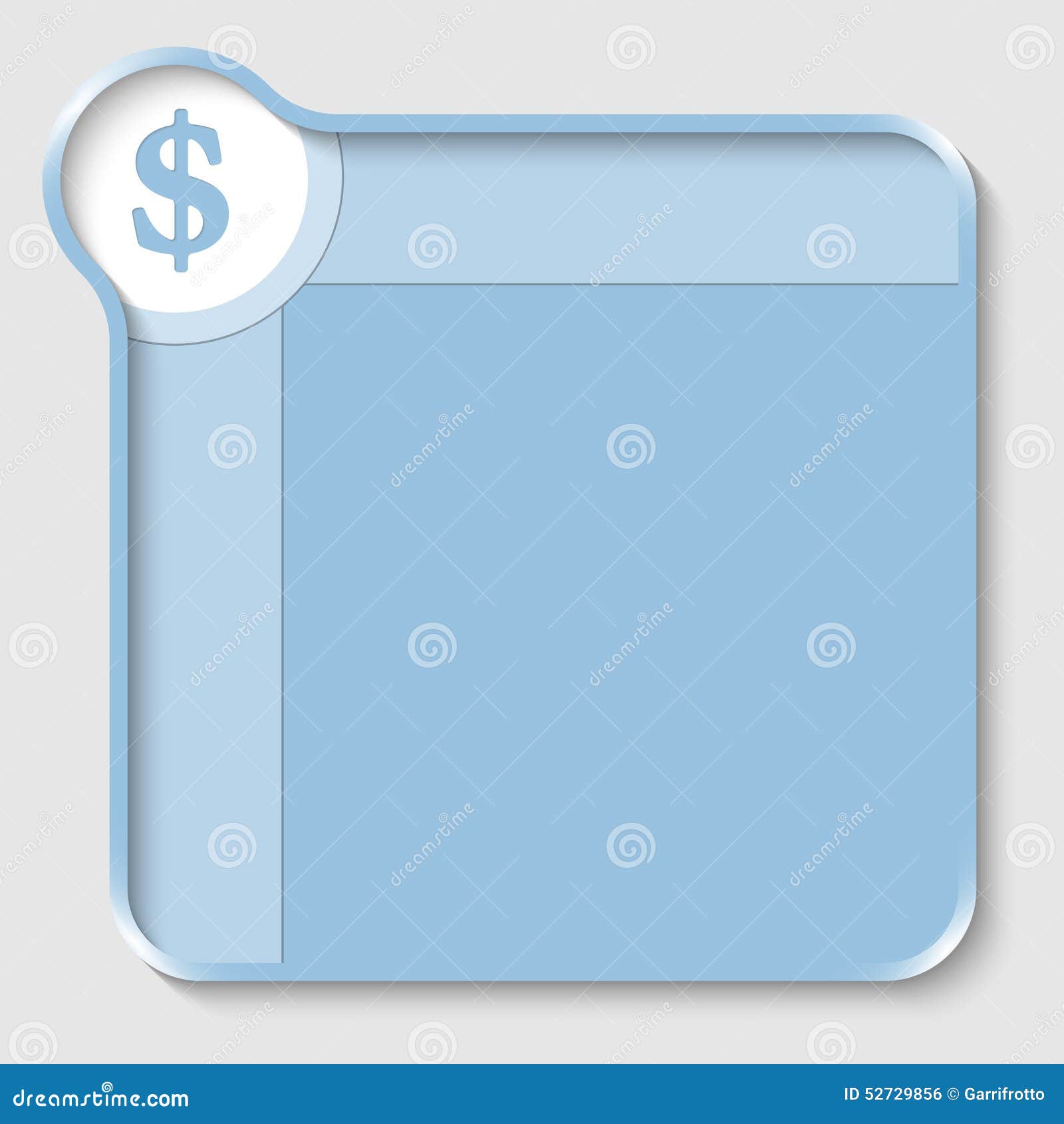 Blue text box stock illustration. Illustration of dollar - 52729856