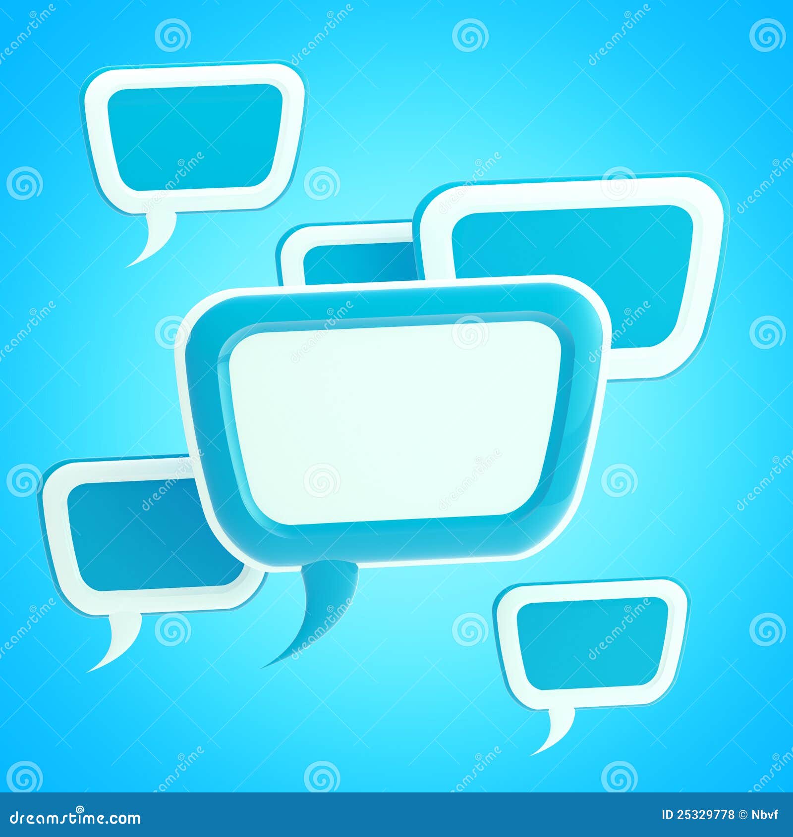 Blue Text Bubbles Background Stock Illustration - Illustration of ...