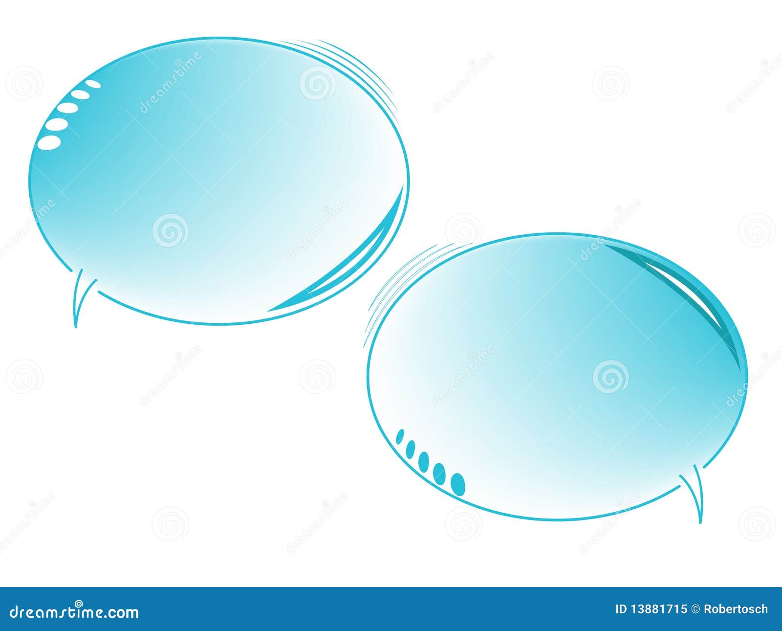 Blue Text Bubbles Isolated on White Stock Vector - Illustration of ...