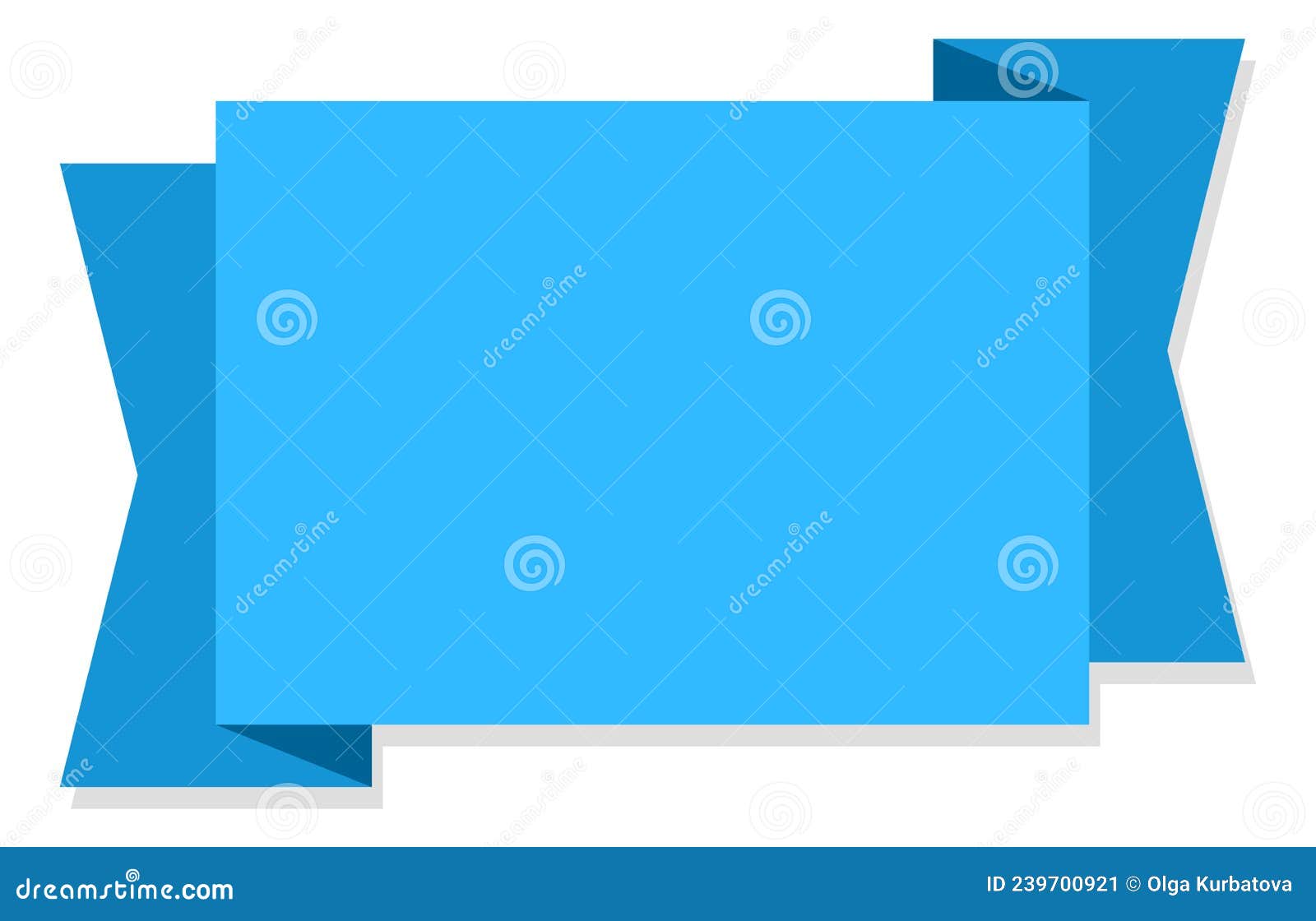 Blue Text Frame Template. Empty Ribbon Label Stock Vector ...