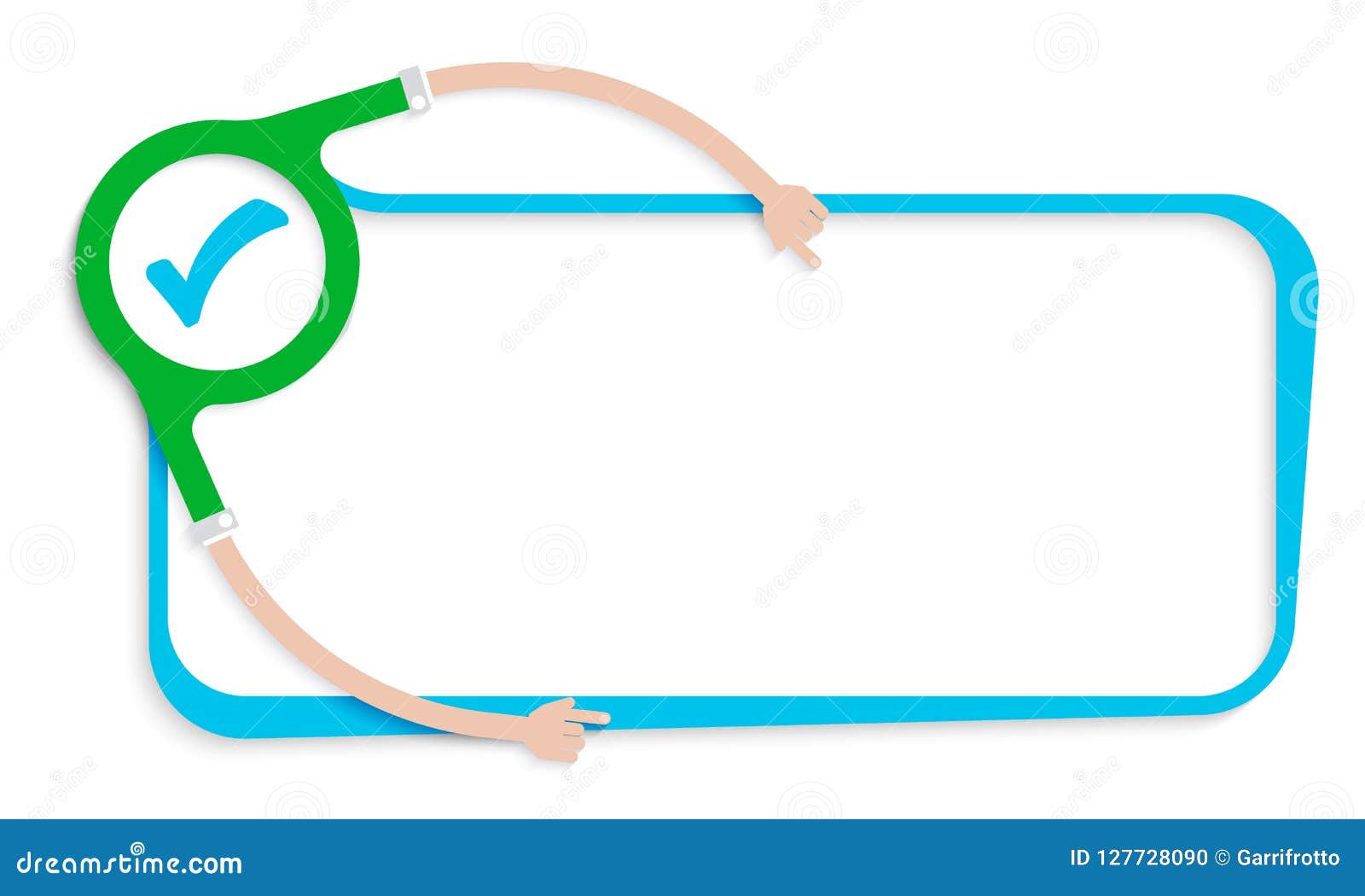 Blue Text Frame for Your Text and Check Box Stock Vector - Illustration ...