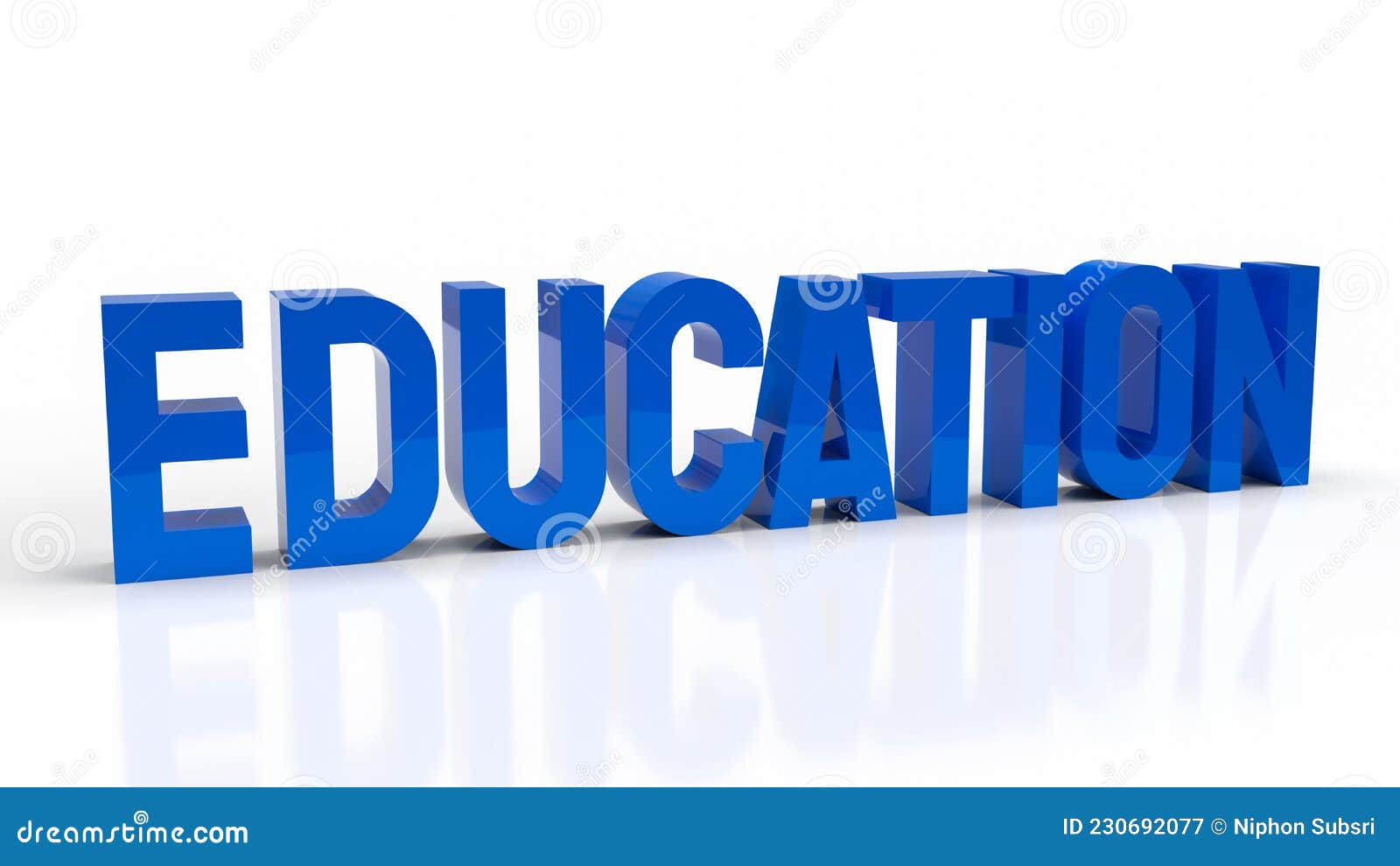 Blue Text on White Background for Education Concept 3d Rendering Stock ...