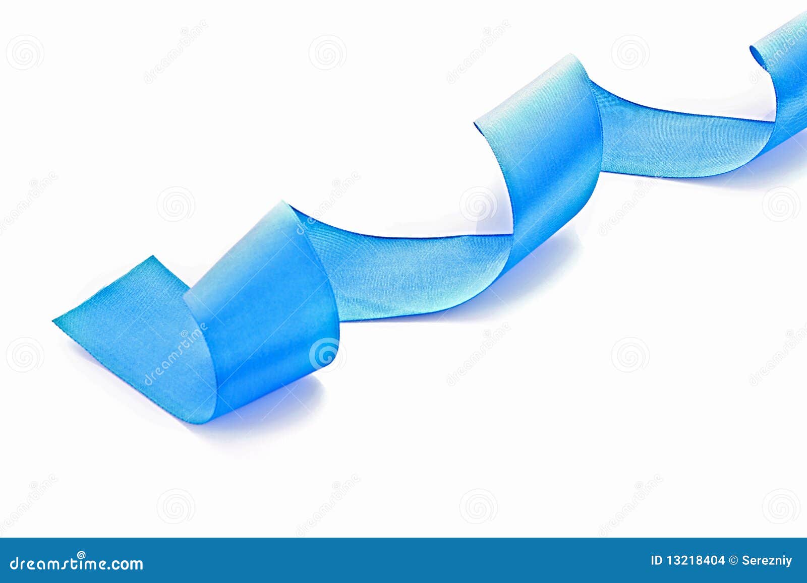Blue Textile Ribbon Isolated Stock Photo - Image of blue, fabric: 13218404