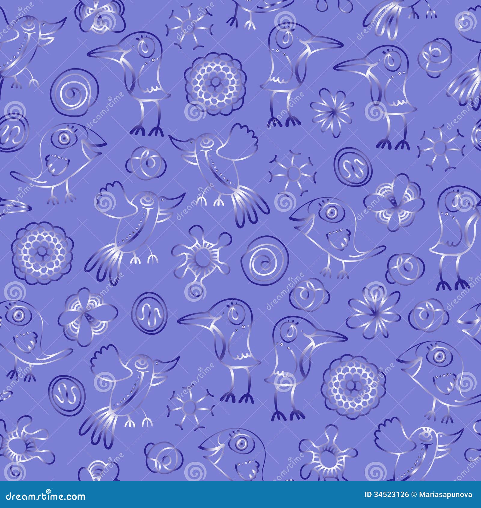 Blue texture with birds stock vector. Illustration of abstract - 34523126