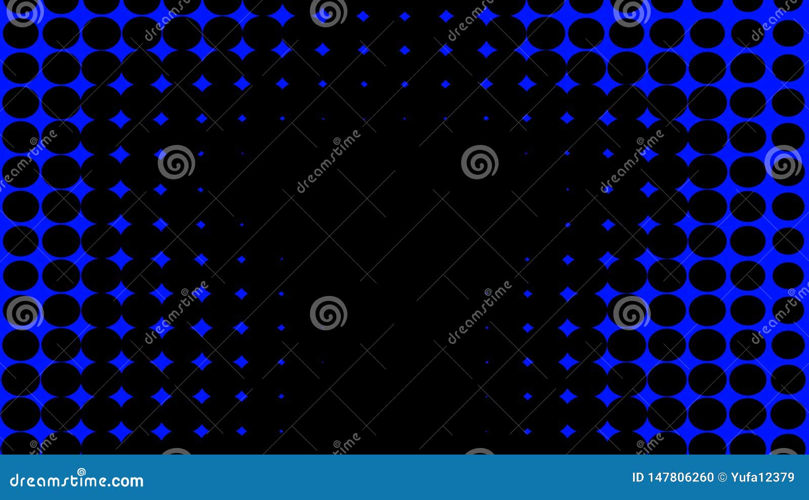 Blue Texture . Hypnosis Halftone Psychedelic Art . Graphic Trendy ...